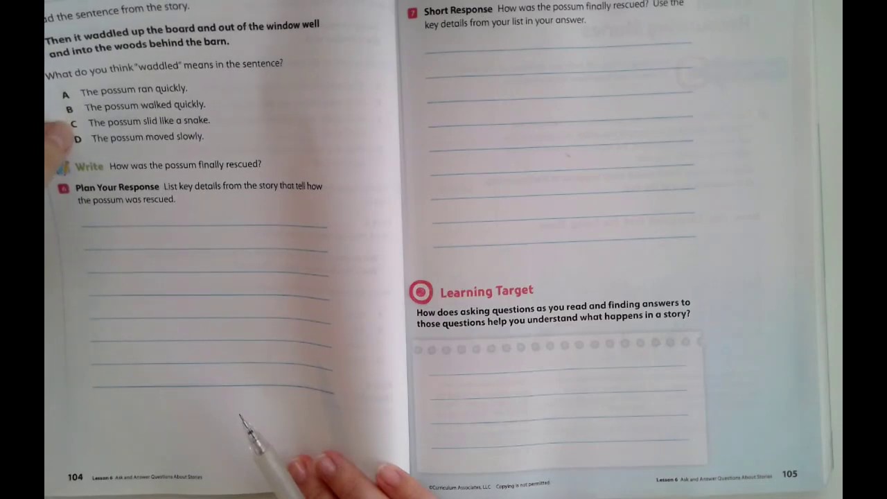 Operation Rescue Possum Questions and Answers (iReady) - YouTube