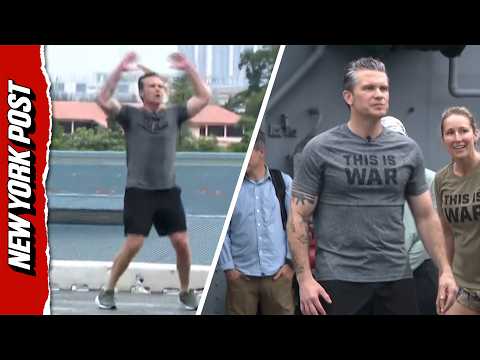 Hegseth Works Up a Sweat with Navy Personnel in 'This is War' Tee