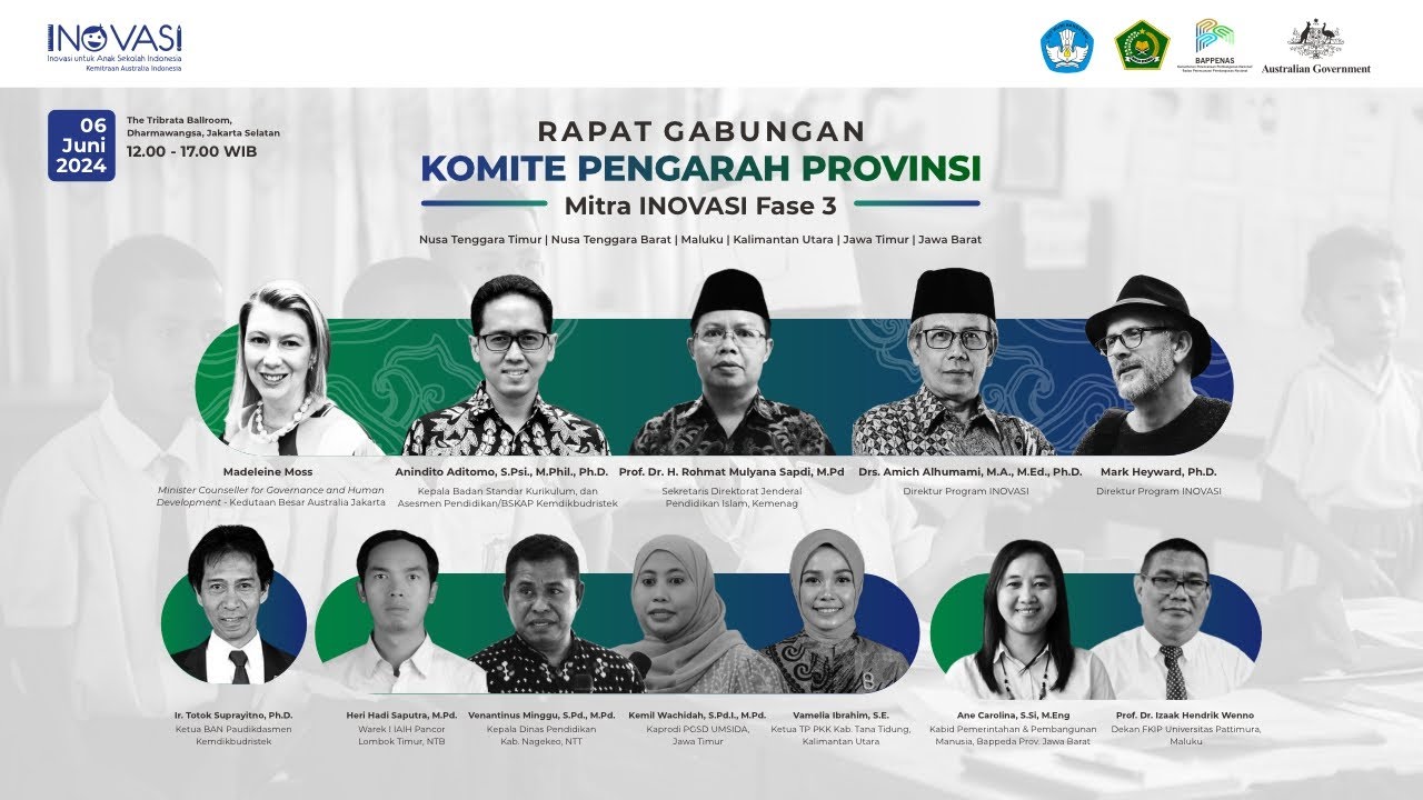 Rapat Gabungan Komite Pengarah Provinsi Mitra INOVASI Fase 3 - YouTube
