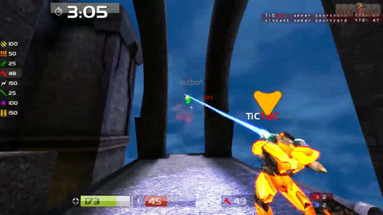 Quake Live: hitting 55-67% LG on 85ms ping (wifi) against LogSin (known ...