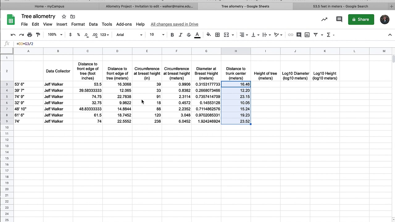 tree allometry input data part II - YouTube