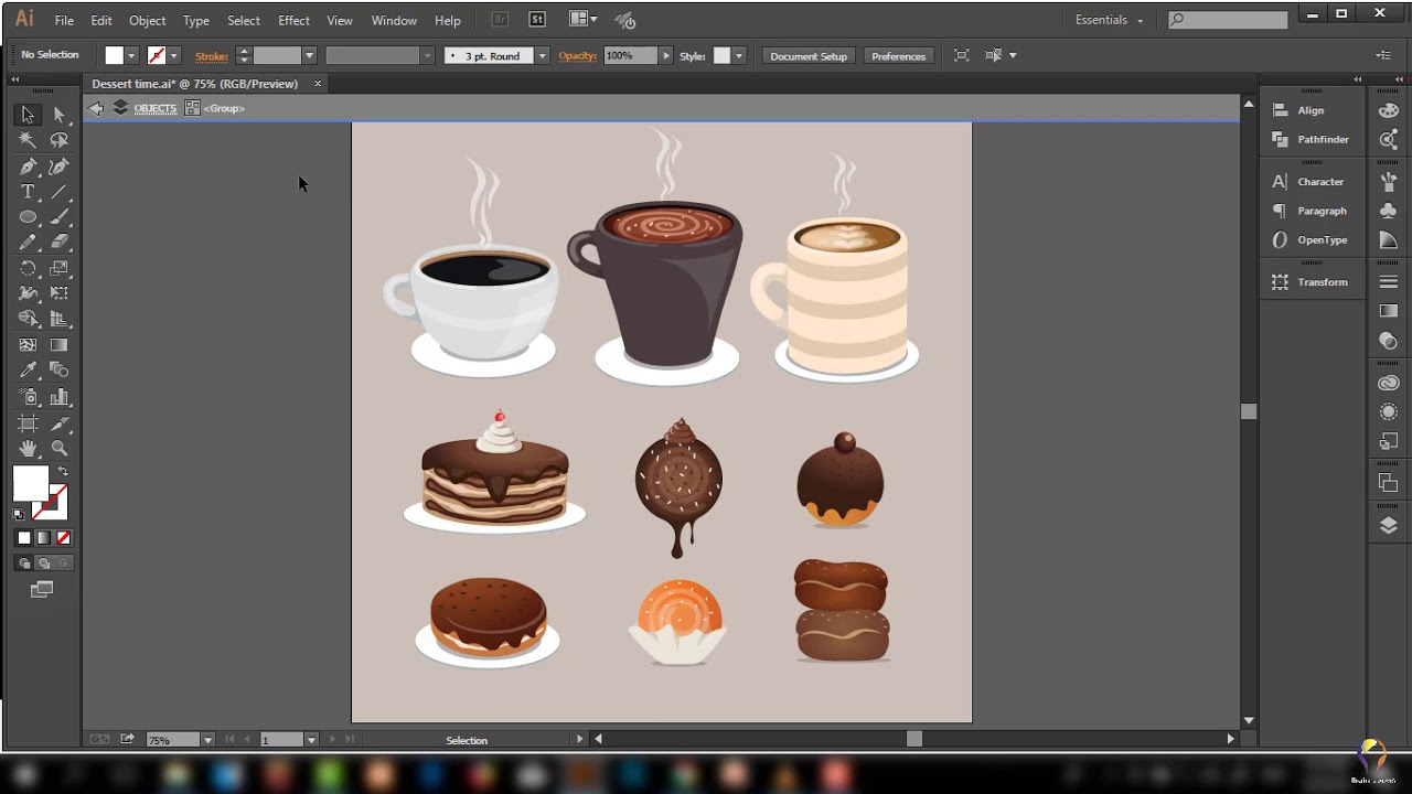 Adobe Illustrator- Using Isolation Mode to edit grouped artwork - YouTube