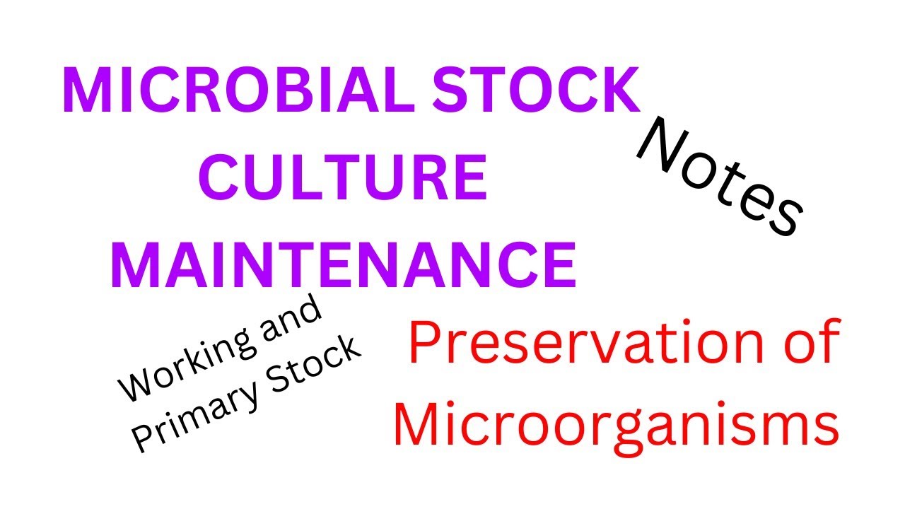 Microbial Stock Culture Maintenance|Preservation of microorganisms ...