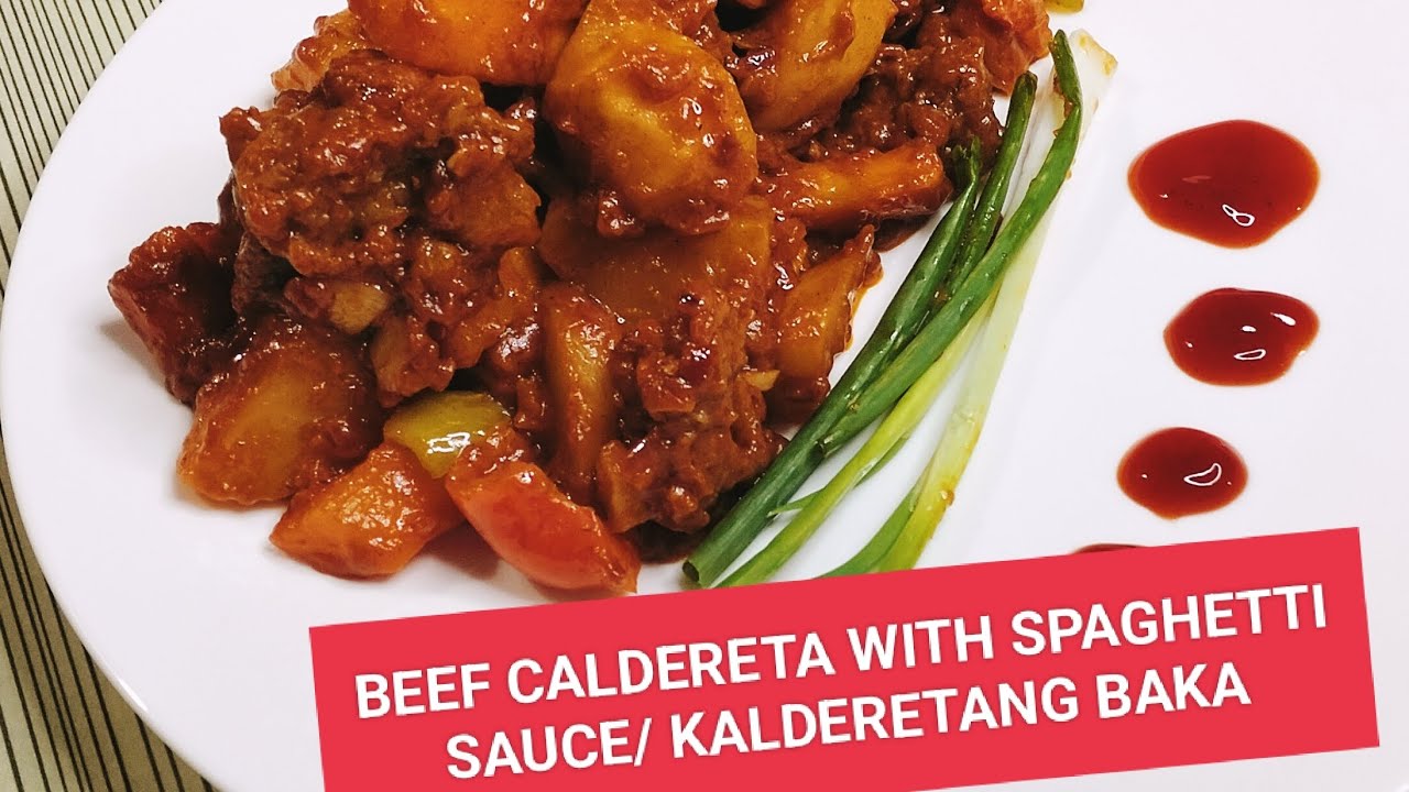 Secret of Cooking Beef CALDERETA w/ Spaghetti sauce/ Kalderetang Baka.... masarap ang lasa yummy ...