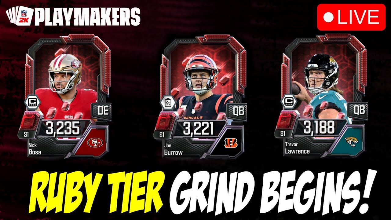🔴 LIVE STREAM - New Ruby Tier Launch Grind 🏈 NFL 2k Playmakers - YouTube