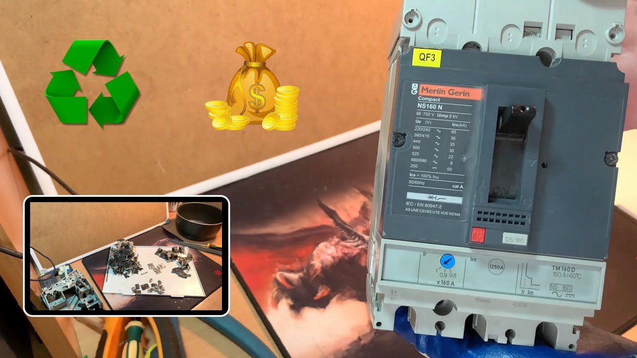 Выключатель автоматический Merlin Gerin Compact NS160 N - YouTube