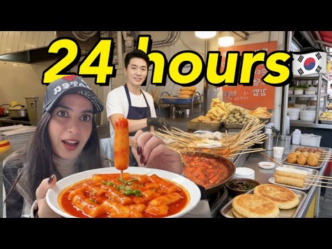 🇰🇷24 HOURS KOREAN STREET FOOD CHALLENGE in Busan 