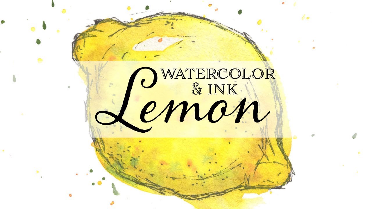 Time Lapse: Watercolor & Ink Lemon - YouTube