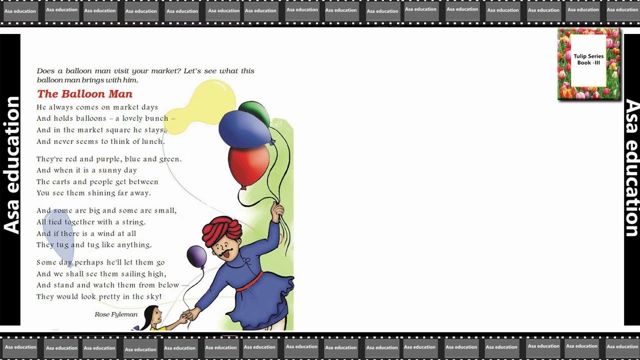 Poem 7 The Balloon Man (English - Tulip, JKBOSE, Grade 3) Easy ...