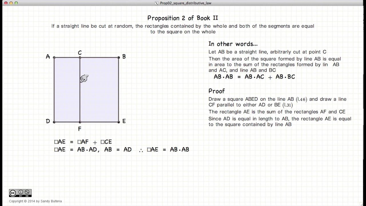 Euclid's Elements Book 2 - Proposition 2 - YouTube