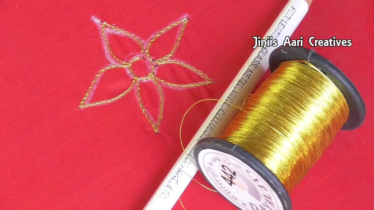 Aari work for beginners 05 || Simple flower design - YouTube