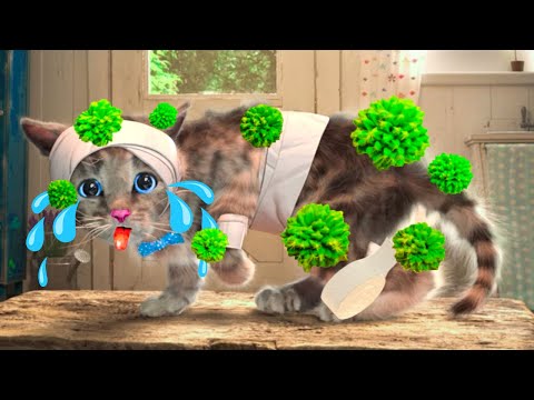 EĞLENCELİ HAYVAN BAKIMI KÜÇÜK KEDİ MACERASI - SÜSLÜ ELBİSE PARTİSİ VE HAVALI OYUNLAR - ÇİZGİ