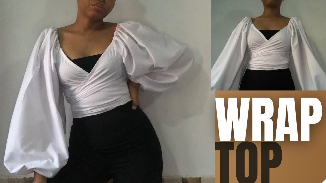 How to sew an off shoulder wrap top (beginner friendly sewing tutorial ...