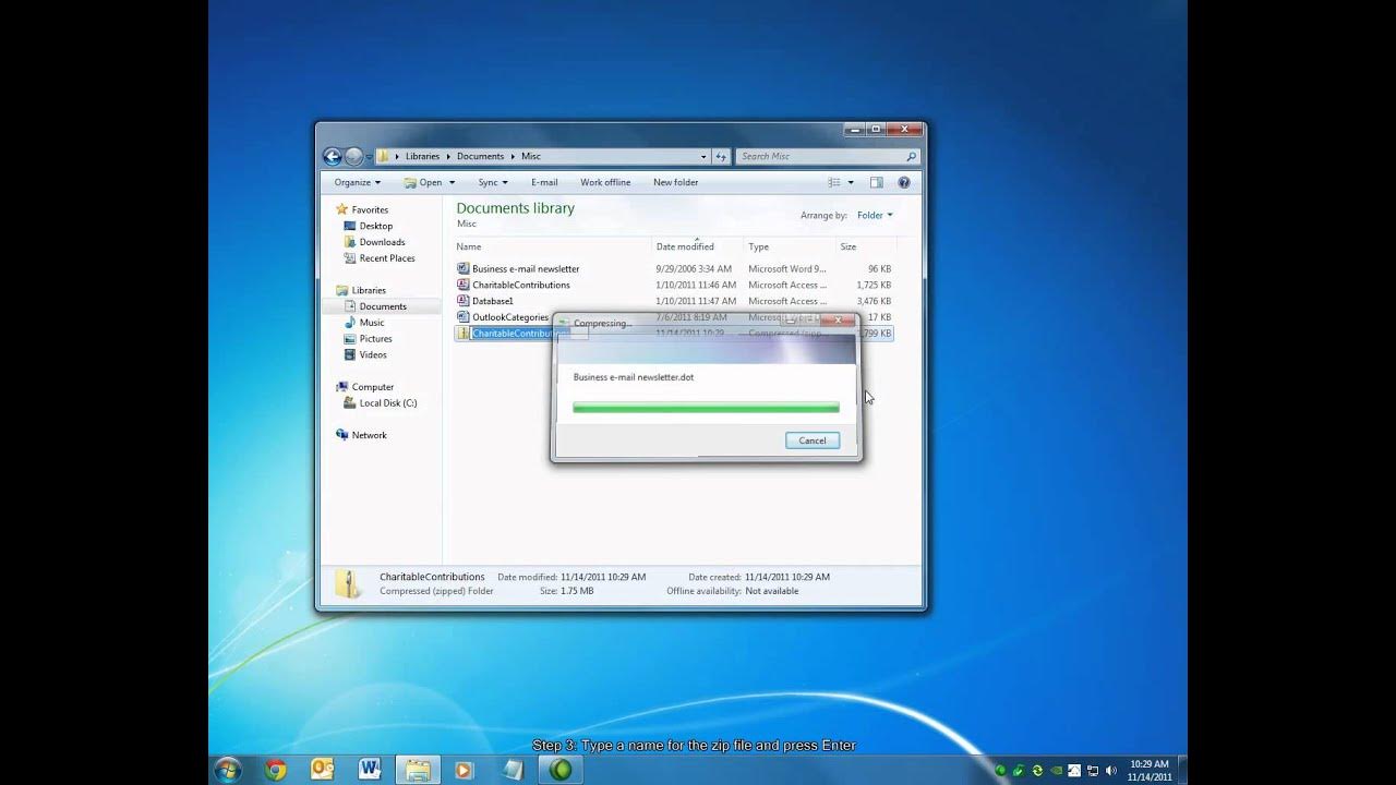 How To Create a Zipped Folder/File - YouTube