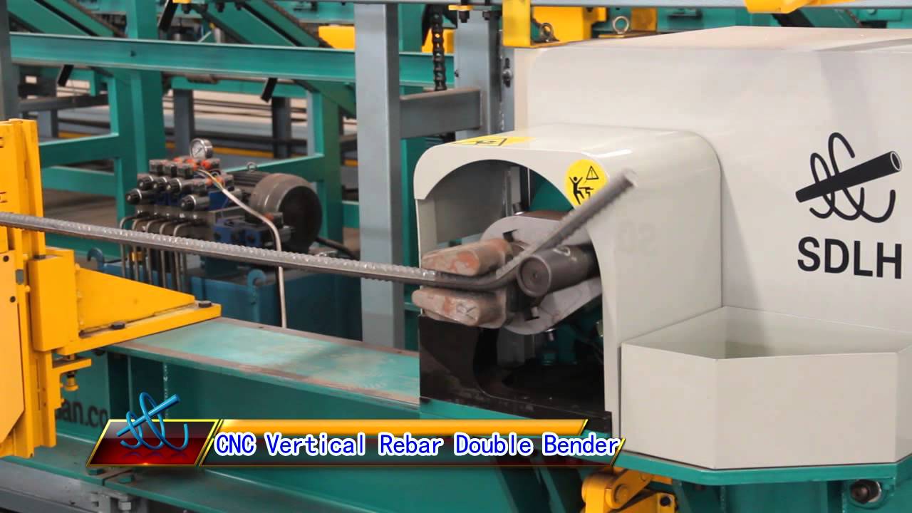 cnc vertical rebar double bender - YouTube