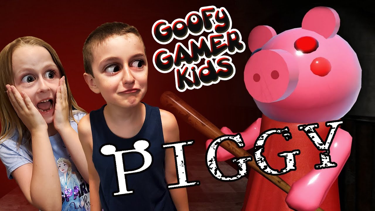 Goofy Gamer Kids Play Roblox Piggy Spooky Jumpscare Game! - YouTube