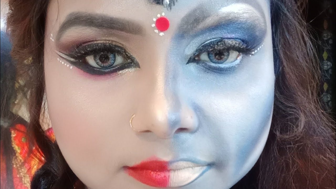 How to do Creative shiv parvati makeup - YouTube