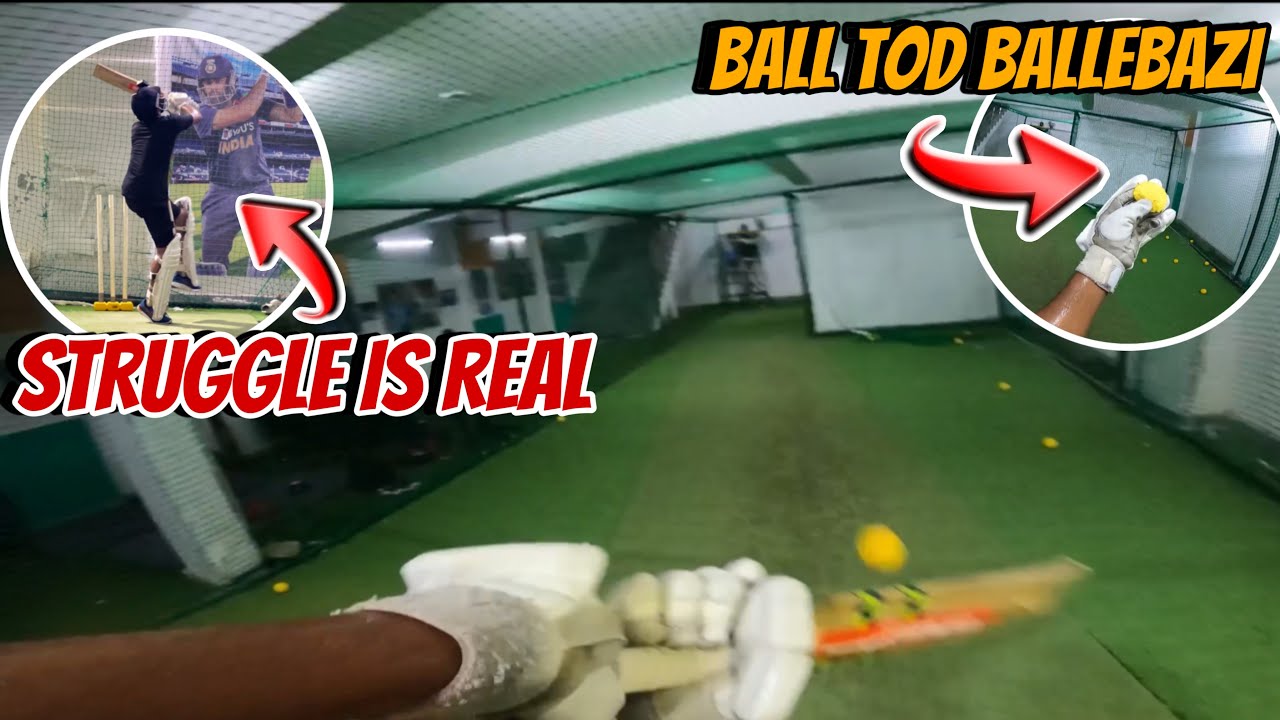 Playing the fast short-pitch balls in the bowling machine || GoPro ...