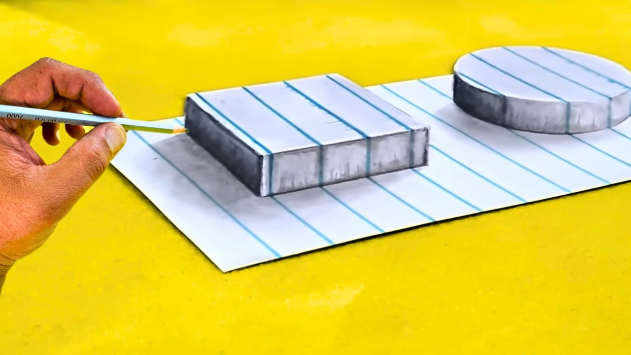 Very Easy 3D Drawing on Paper for Beginners - YouTube