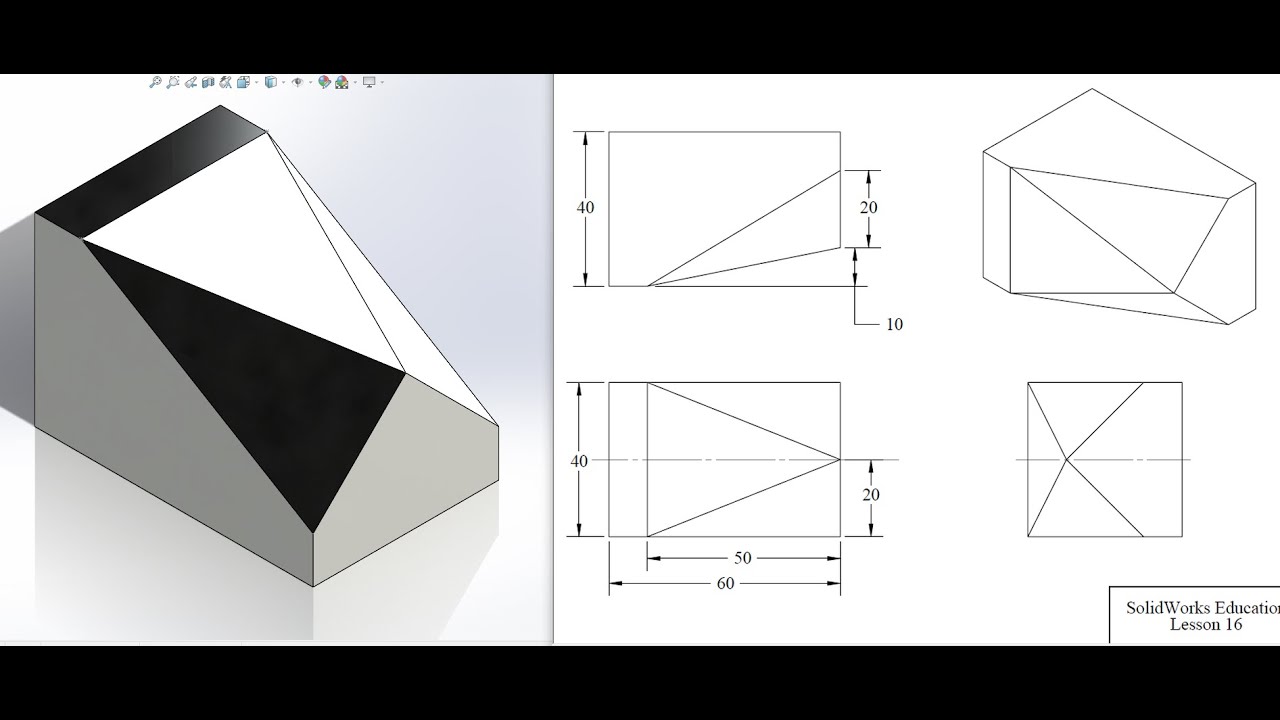 Lesson 16 Refference Plane,Center Rectangle,Extruded Cut SolidWorks - YouTube