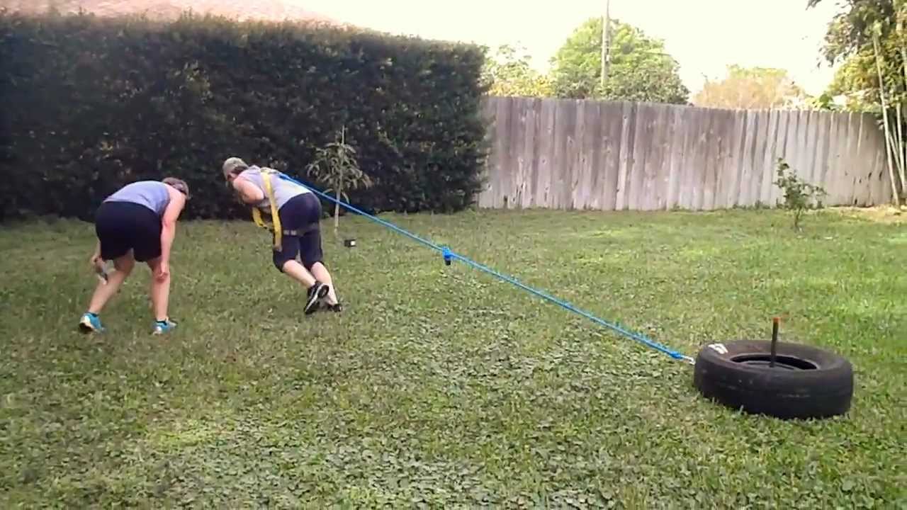 homemade tire sled demo. - YouTube