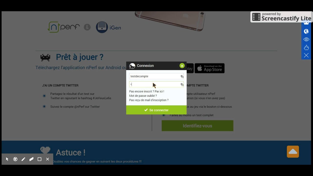 Jeu nPerf iGen Comment valider sa participation apres s'être créé un ...