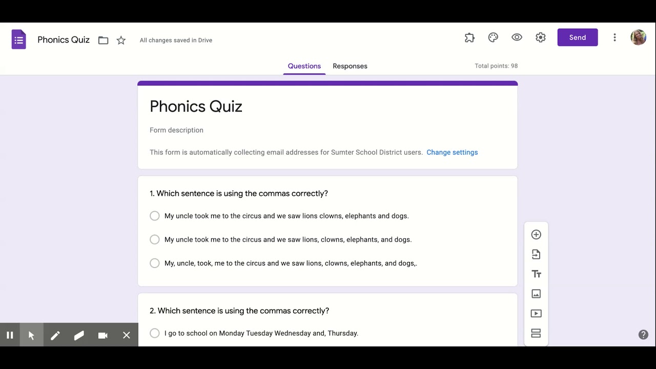 1Phonics Quiz - Google Forms - YouTube