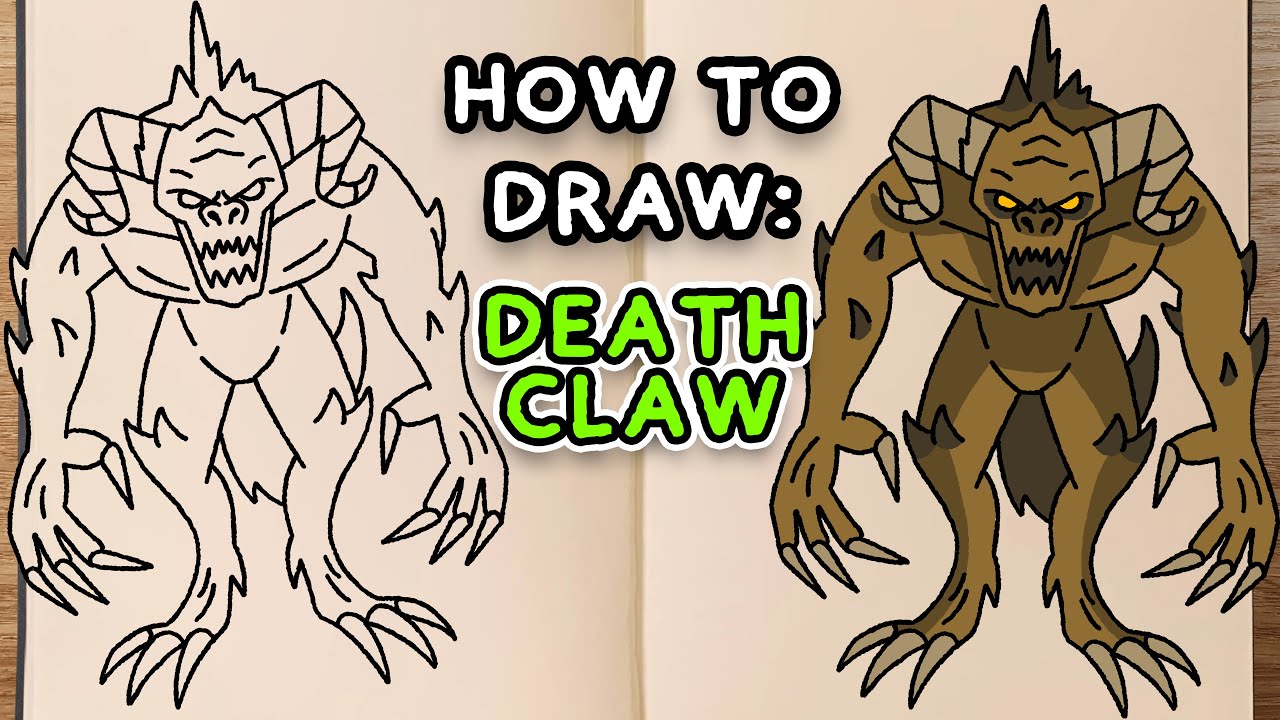 Learn to draw a DEATHCLAW! From the Fallout games! - YouTube