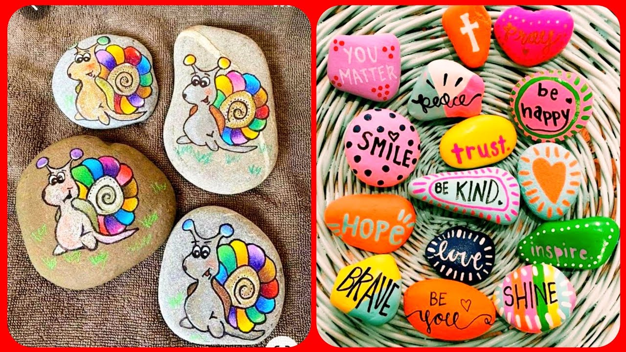 New top 80+ beautiful pebble stone painting craft // demanding pebble ...