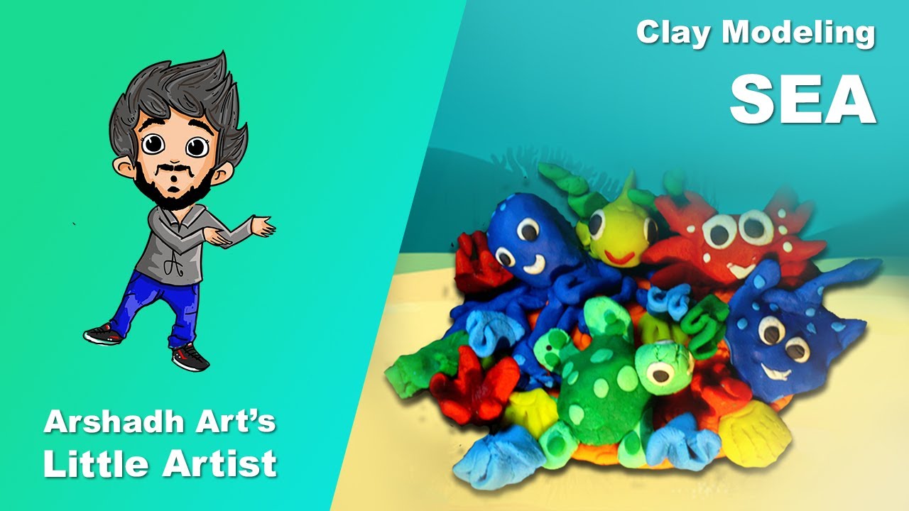 KIDS CLAY MODELING | FISH | CRAB | TURTLE |STINGRAY | OCTOPUS | BY ...