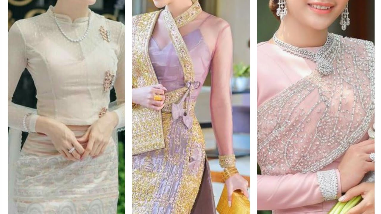 Extremely beautiful Myanmar traditional dressing with different styles ...
