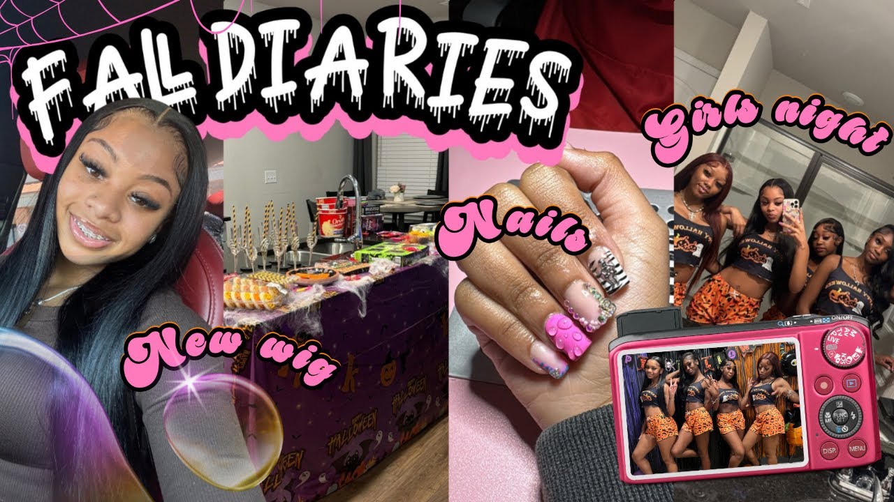 FALL DIARIES 002 | spooky girls night, new wig, nails, shopping || Ra ...