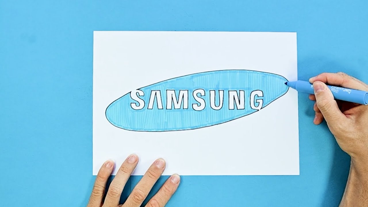 How to draw Samsung Logo - YouTube