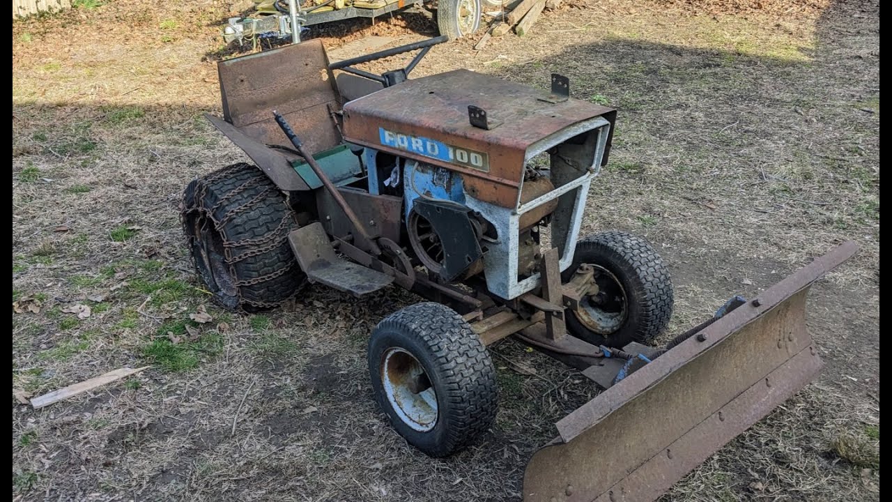 1960s Ford 100 Lawn Tractor (First start after sitting 10+ years) - YouTube
