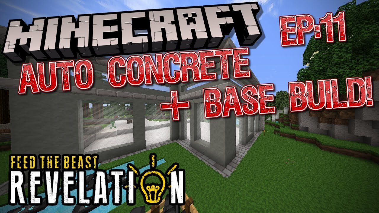 Minecraft FTB Auto Concrete Farm & New Base Build (Ep:11) - YouTube
