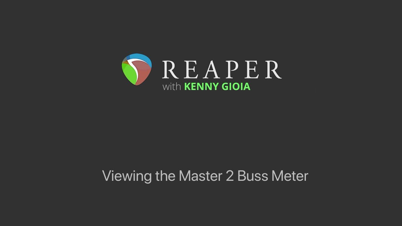 Viewing the Master 2 Buss Meter in REAPER - YouTube