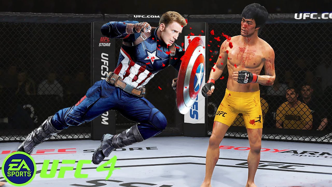 UFC4 Bruce Lee vs Captain America UFC 4 - Super Battle - YouTube