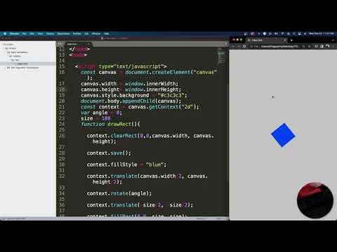 ASMR Programming - rotate a rectangle in canvas JS - No Talking | Code With Thiago - YouTube