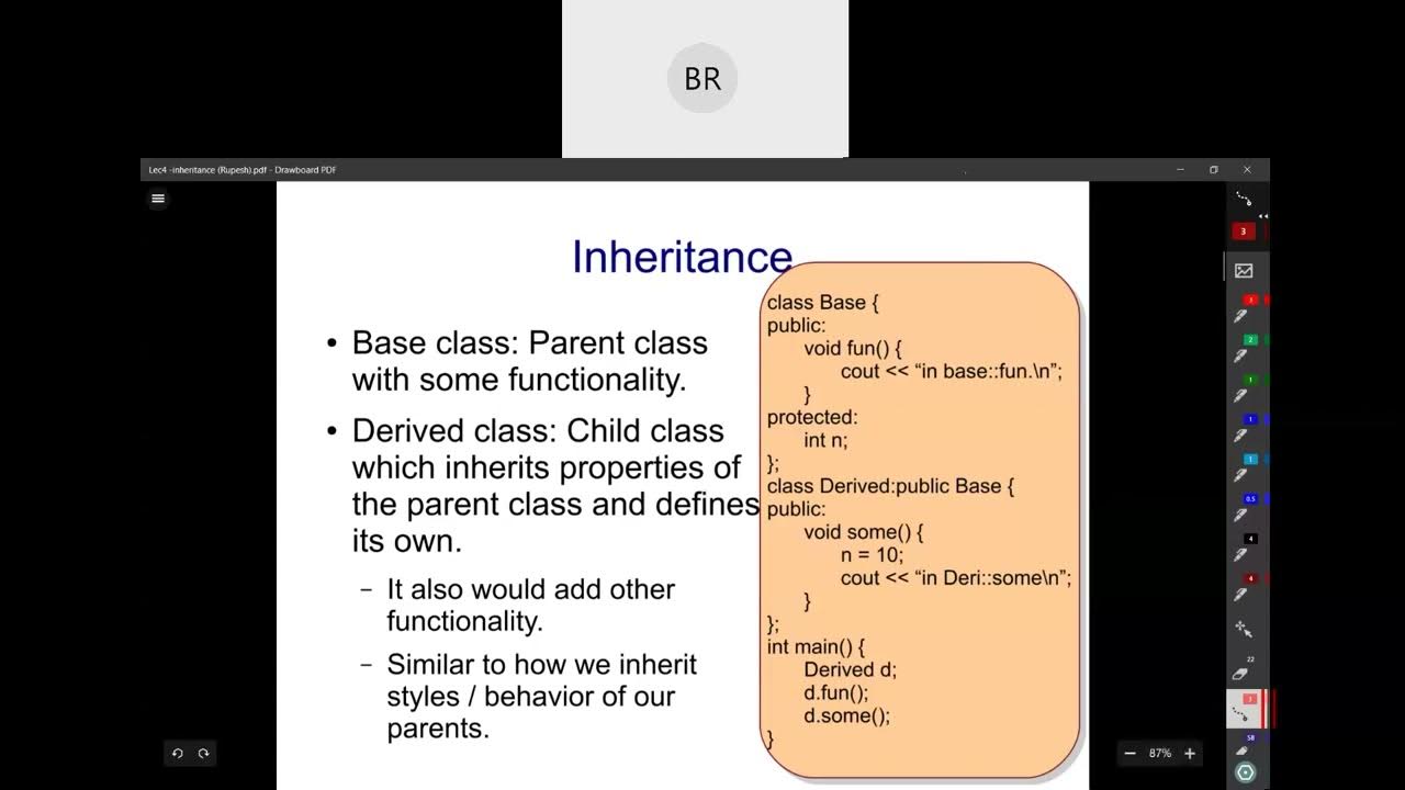 CS2810: OOAIA Lab | Lec 04: Inheritance in C++ - YouTube