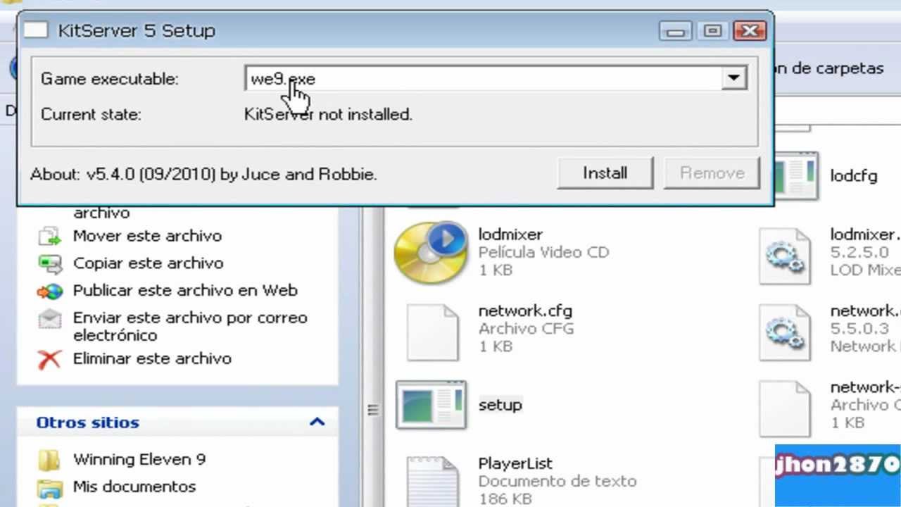 Donde insertar e instalar el kitserver en WE9 - PES 5 - YouTube
