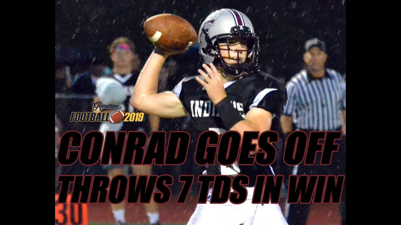 Farmington's Jacob Conrad tosses 7 TDs in win over RHAM - YouTube