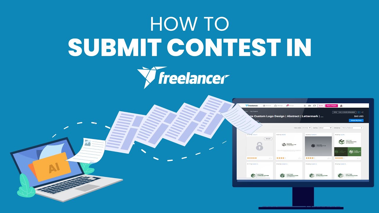 How to submit contest in freelancer.com || কিভাবে freelancer.com এ ...