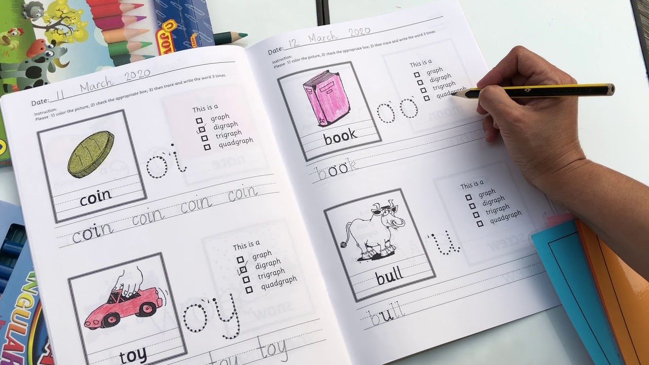 THRASS 2 - ‘book, bull’ worksheet instruction - YouTube