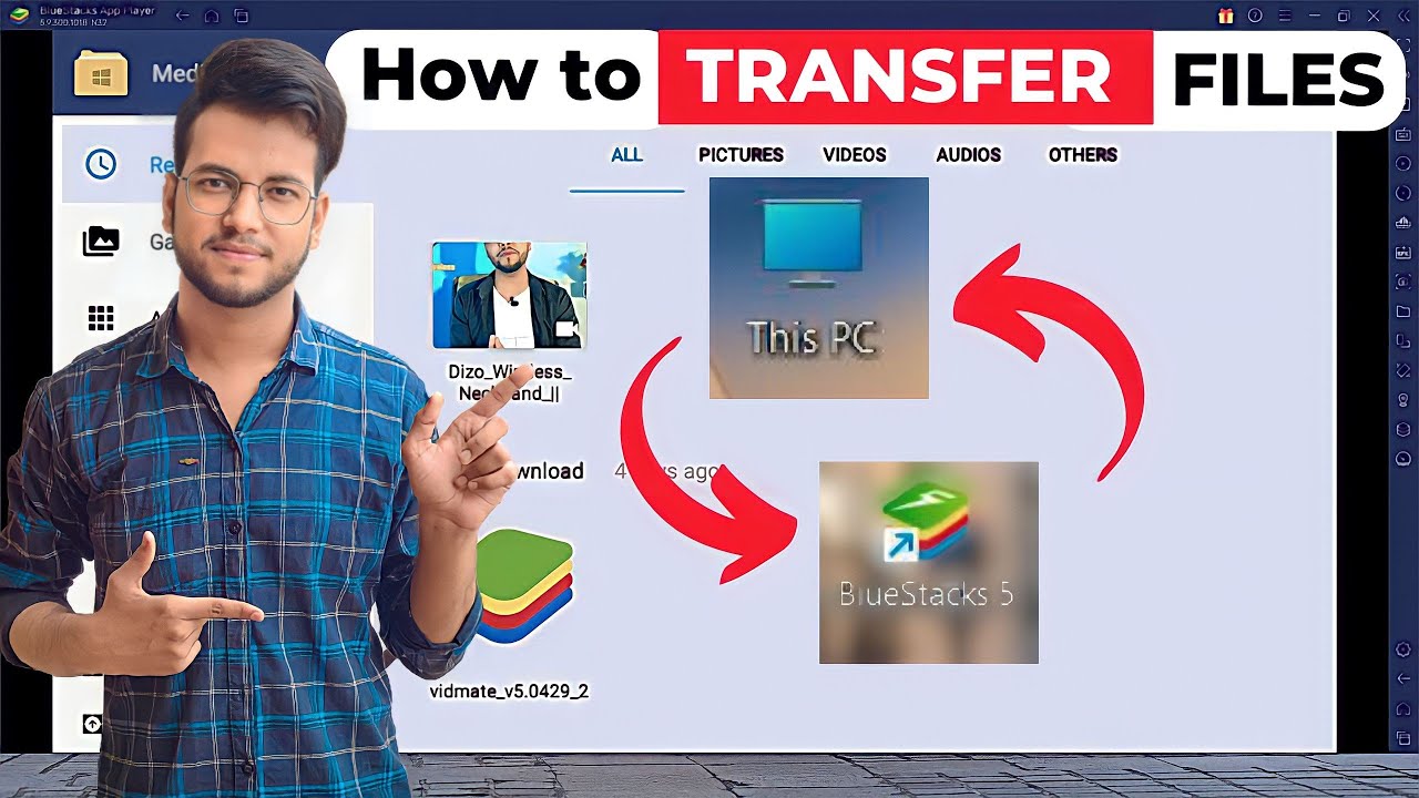 How To Copy Files To Bluestacks From Pc || How To Transfer Files From ...