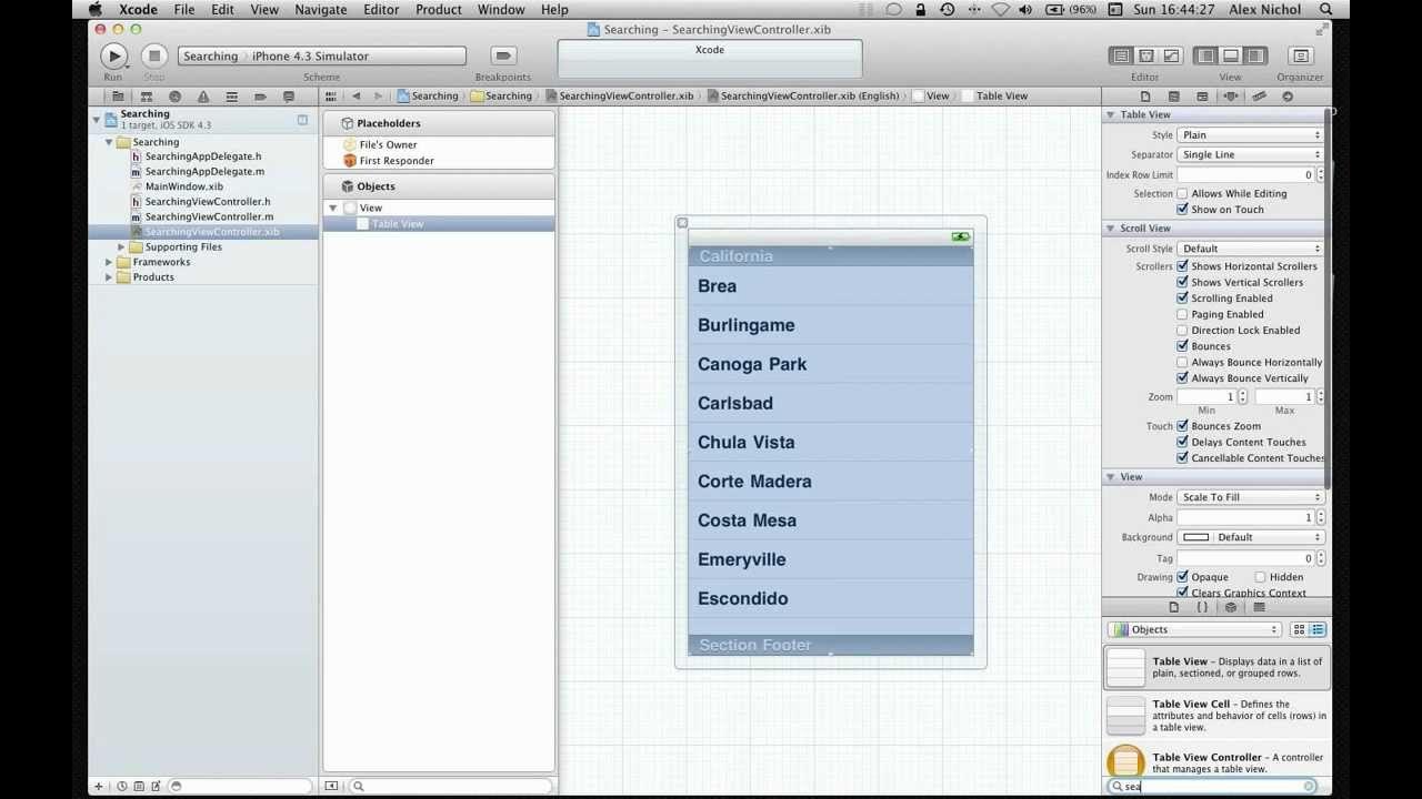 Objective-C iPhone Programming Tutorial - UISearchBar - YouTube