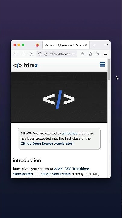 HTMX looks pretty neat #coding #javascript - YouTube