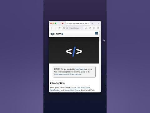 HTMX looks pretty neat #coding #javascript - YouTube