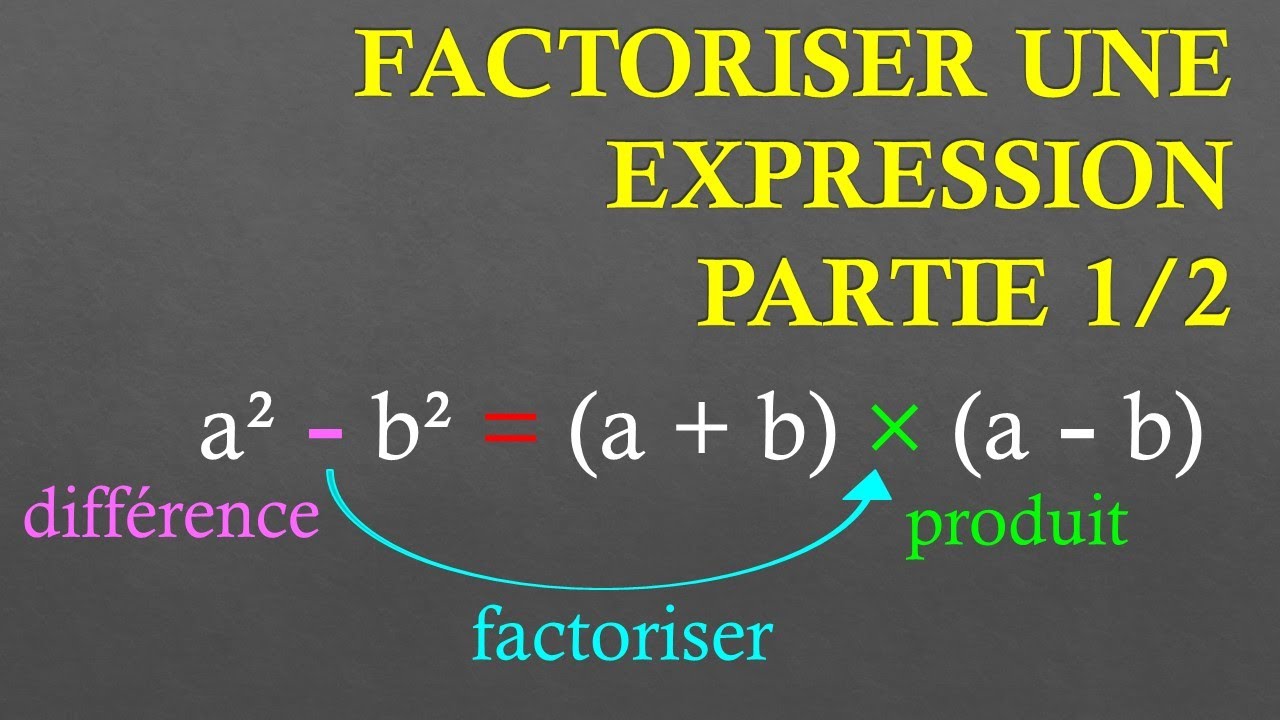 3e Factoriser une expression de la forme a² - b² (Partie 1/2) - YouTube