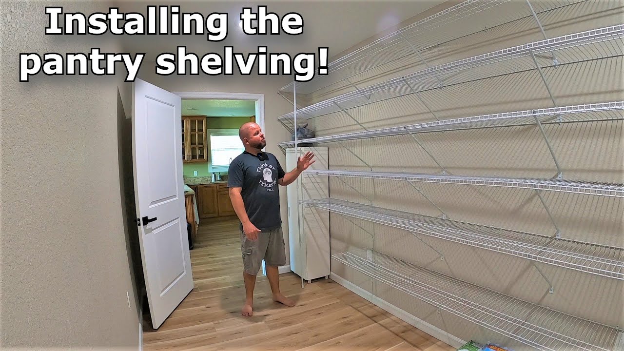 Installing pantry wire rack shelving! #565 - YouTube