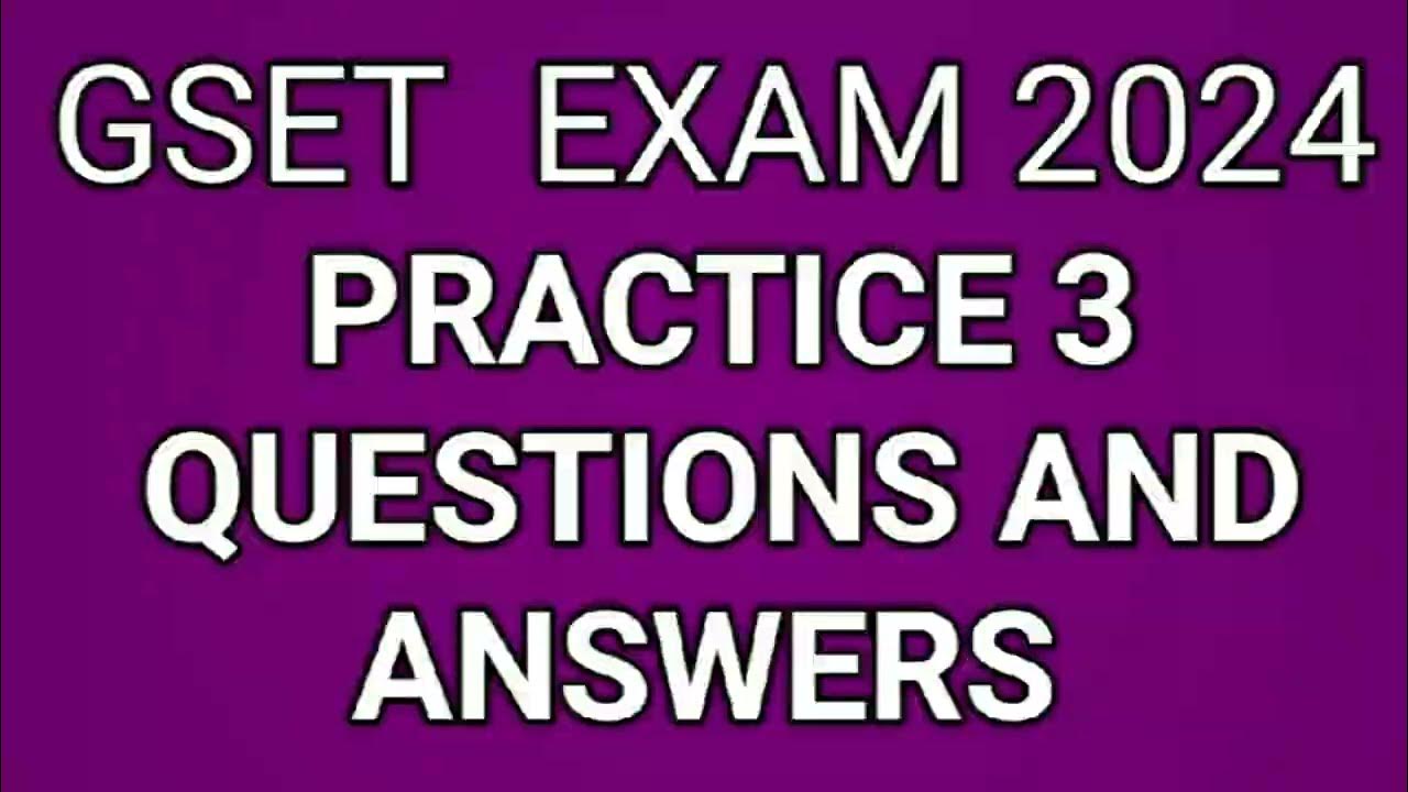gset exam 2024 practice 3 questions and answers - YouTube